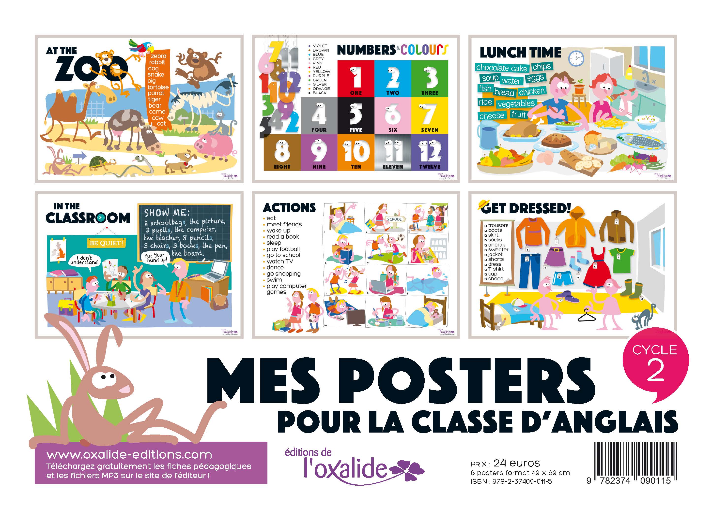 Mes posters pour la classe d'anglais - Lot de 6 posters cycle 2 ...